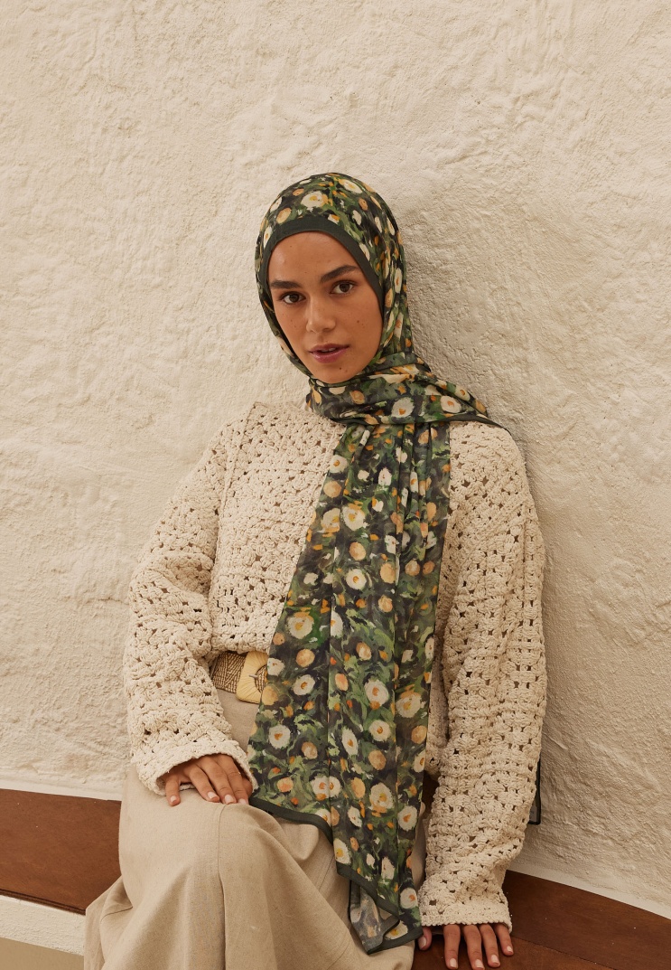 AGNES DESEN RAMİ ŞAL KOYU YEŞİL Online Satın Al! | Fresh Scarfs