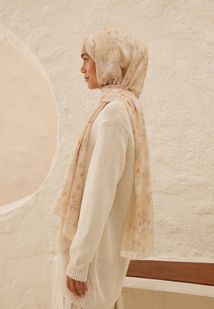 SOFT FLOWERS PATTERN RAMI HIJAB NUDE Buy Online! |Fresh Scarfs