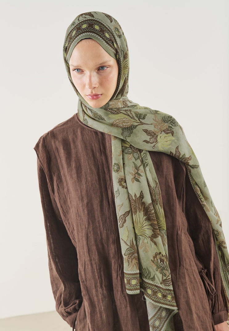 MYSTİC BLOOM DESEN SOFT VİSKON ŞAL YEŞİL Online Satın Al! | Fresh Scarfs